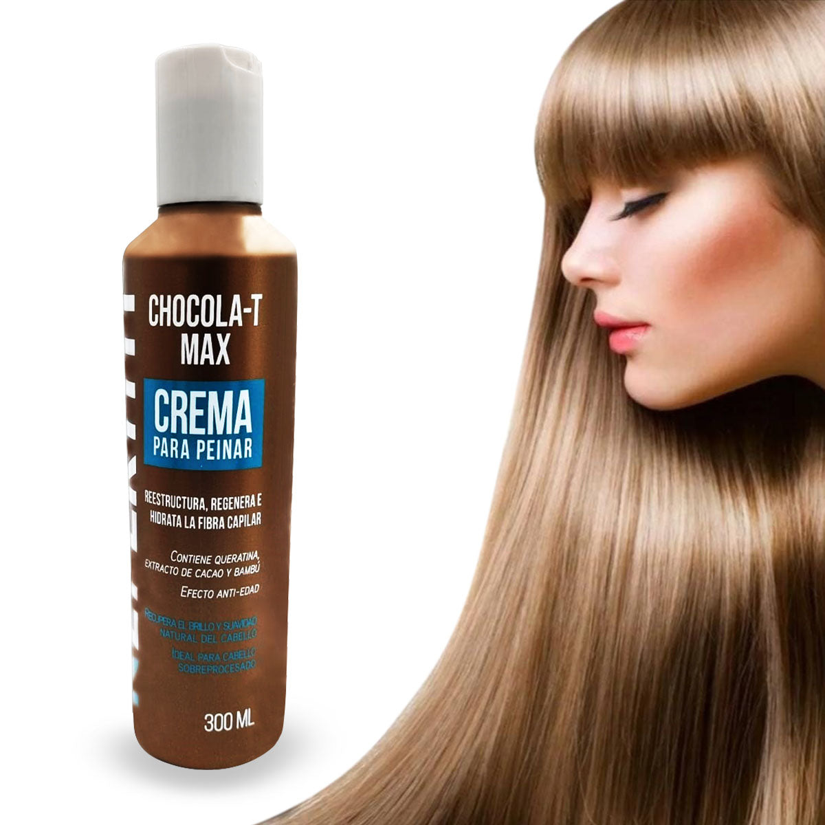 Crema para Peinar Chocolate 300ml - HidrataciÃ³n Profunda y Brillo Nat ...